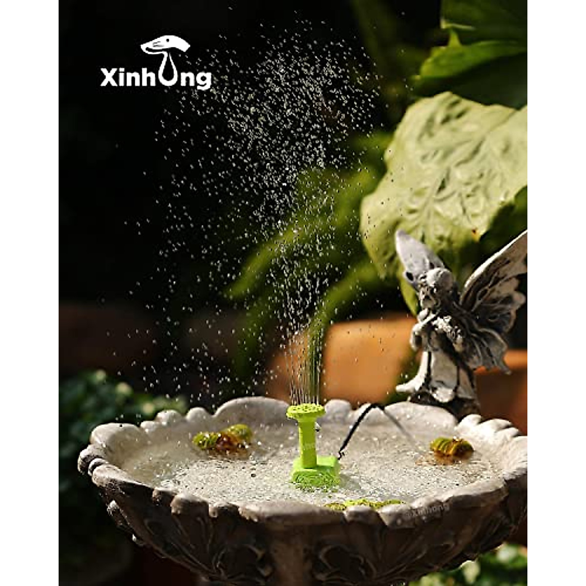 Solar Fountain Kit with Panel, 1.8W Solar Water Pump with 8 Petals Nozzles, Floating Solar Water Fountain Pump for Bird Bath, Pond, Garden and Fish Tank Pond