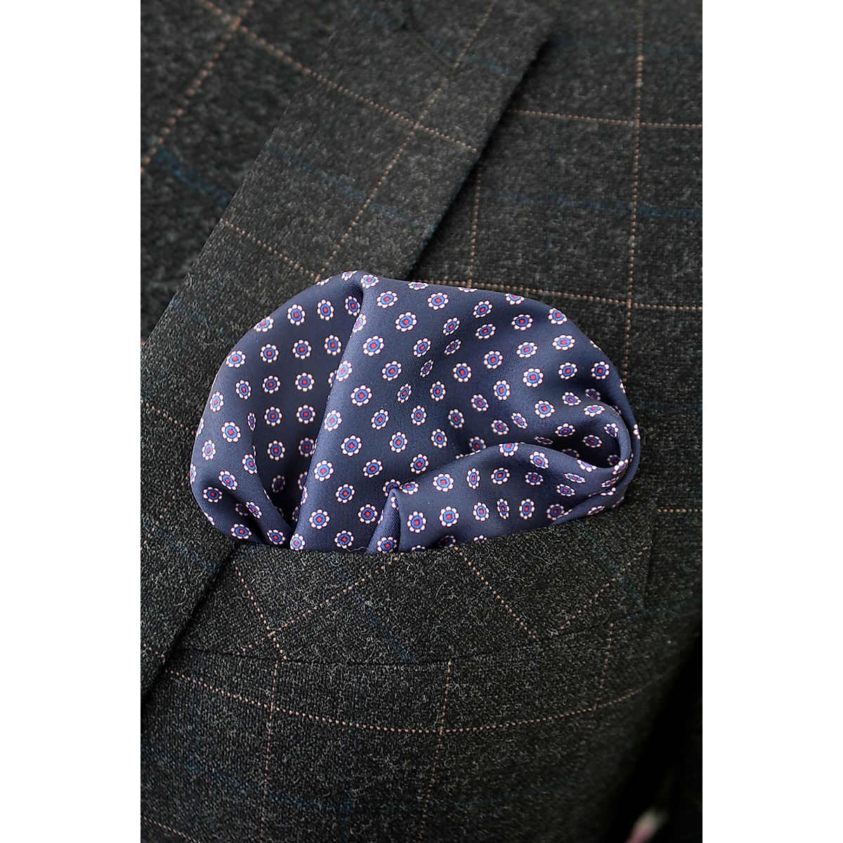 JEMYGINS 6PCS Red Yellow Pink Blue Silk Pocket Squares for Men Handkerchief Hanky Set (1)