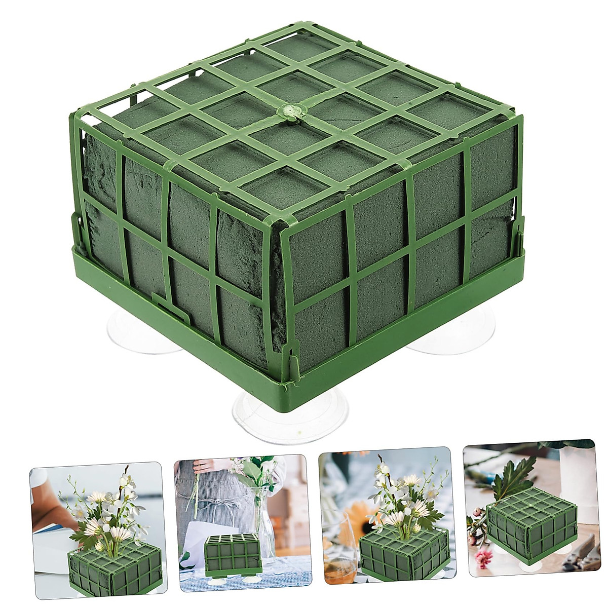 Abaodam 2 Pcs Flower Sucker Wedding Car Decoration Floral Foam Grande Cage Floral Foam Sausage Wreath Suction Cups Foam Blocks for Crafts Decorative Suckers Plastic Fresh Sticker