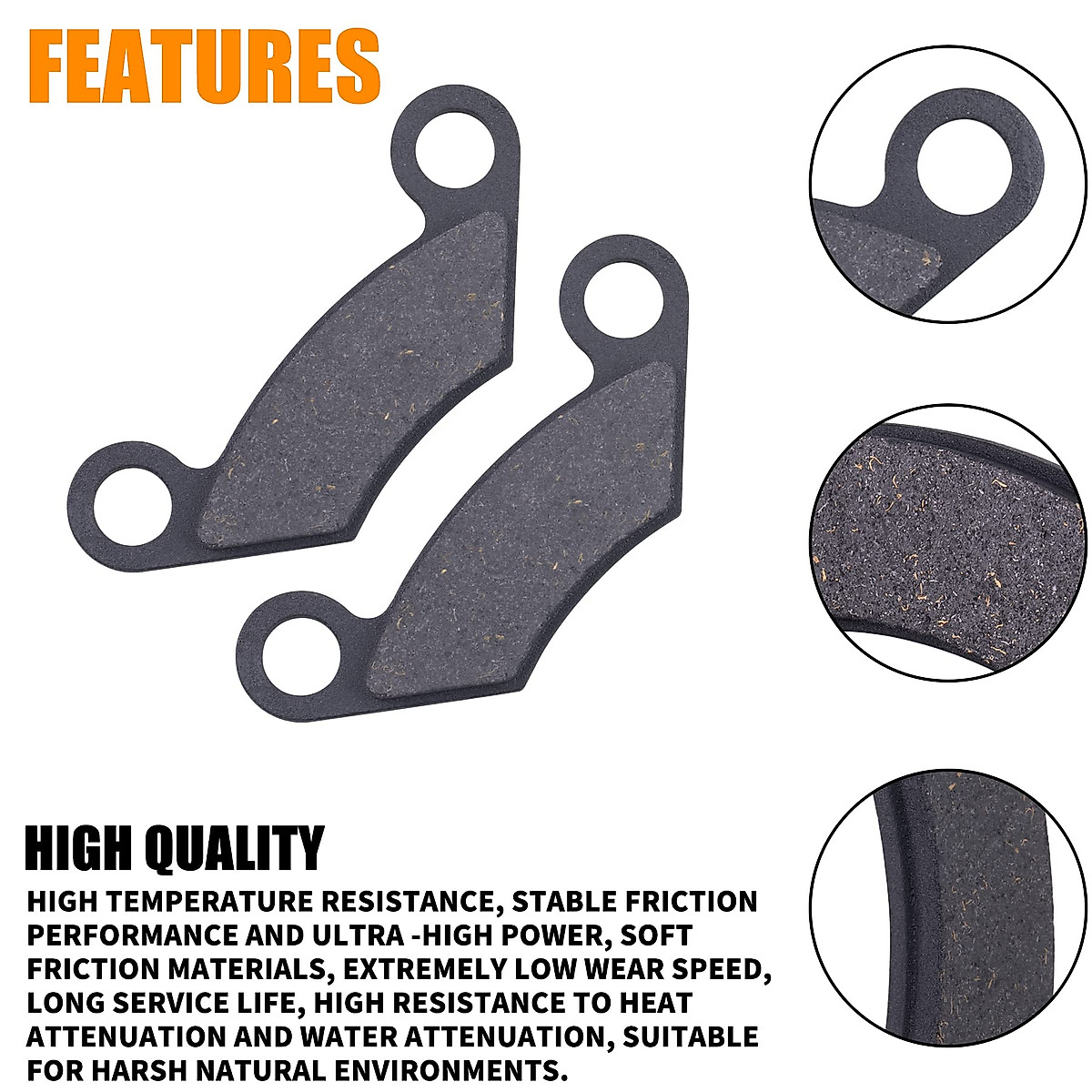 MWMNUN Front and Rear Brake Pads Compatible with Polaris Sportsman 850 800 550 500 X2 XP Touring 2009 2010 2011 2012 2013 2014 2015 2016 2017 2018