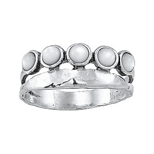 Silpada 'Whimsical' Sterling Silver Mother-of-Pearl Ring, Size 7, Size 7