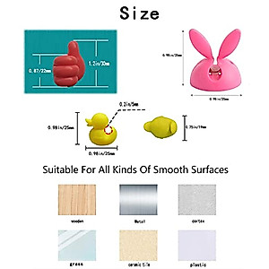 12 Pcs Cable Organizer Clips Cord Holder, Fun Cute Animal Self Adhesive Cable Management for Office Table, Desk, Wall, Car, Computer and Nightstand