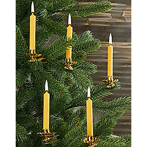 BRUBAKER 100% Beeswax Tree Candles - Pack of 20 - Honey Colored - 3¾ x ½ Inches (9.5 x 1.27cm) - Made in Europe - Pyramids, Carousels & Chimes