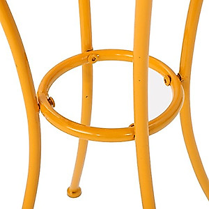 Christopher Knight Home Barnsfield Outdoor Ceramic Tile Side Table with Iron Frame, Yellow