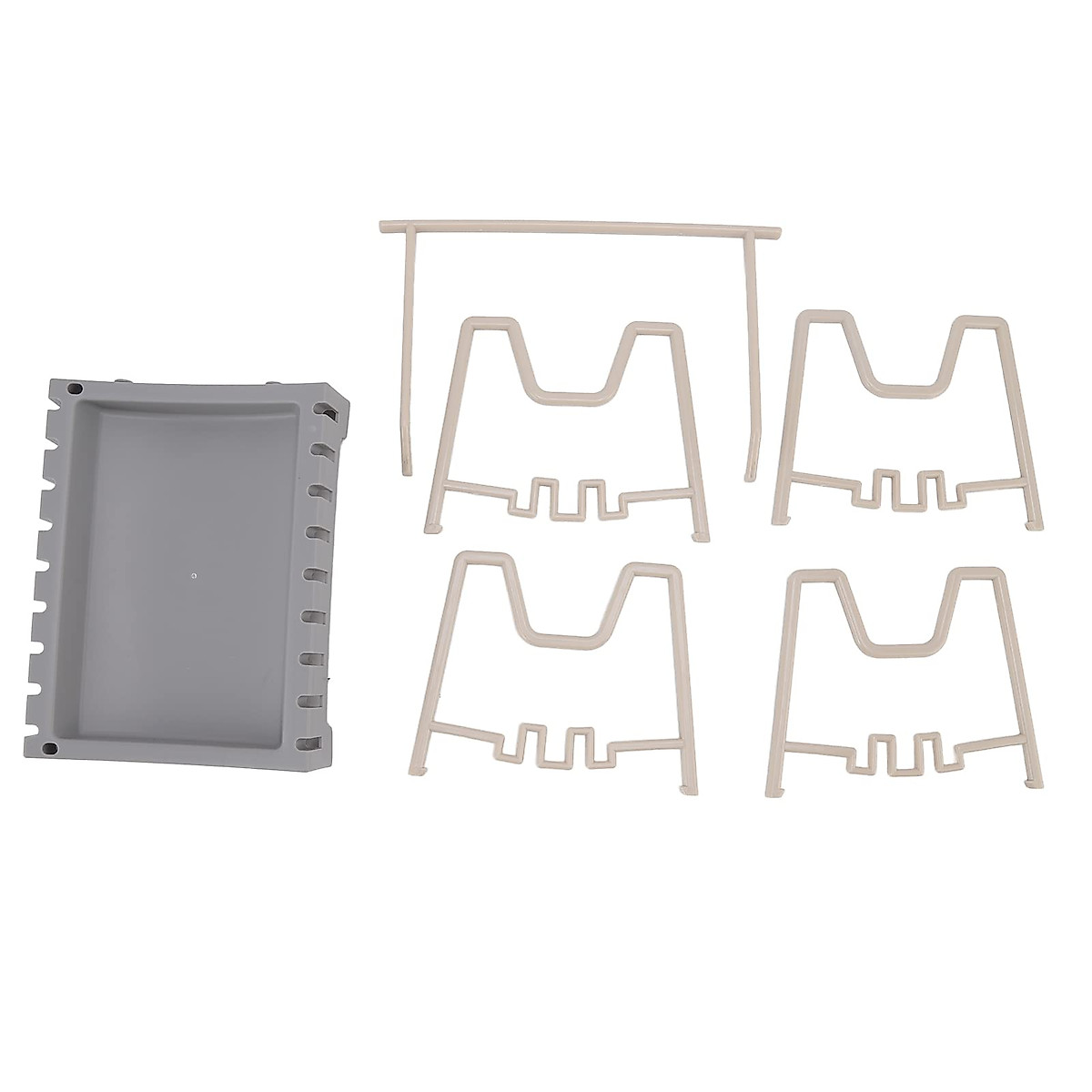 Orenic Pot Lid Organizer, Multifunction Pot Lid Holder Rack for Cabinet, Space Saving Pan Organizer with Non-slip Base for Kitchen Storage (B)