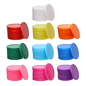 Shapenty 10 Colors Small Plastic Learning Counters Disks Chip Counting Discs Markers for Math Practice and Poker Chips Game Tokens, 32mm/1.26 Inch,120PCS