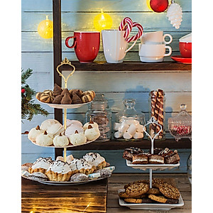 6 Set Tiered Tray Hardware for Cake Stand Mold Crown 3 Tier Cake Stand Fittings Hardware Holder for Wedding and Party Making Resin Cupcake Dessert Platter Serving Stand (Gold & Black & Silver)