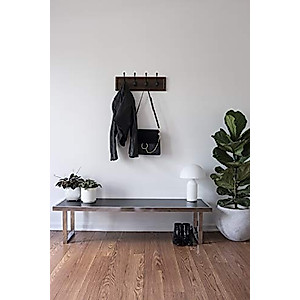 Hickory Hardware Cottage Collection Coat Rack/Hook Rail 4 Coat and Hat Hooks 20 Inch Long Medium Wood Grain with Vintage Bronze Finish