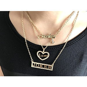 DreamWater Halloween Cosplay Three Piece Love Charm Necklace Gifts for Woman Men