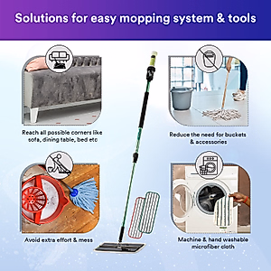 3M Easy Scrub Express Flat Mop Tool With Pad Holder, 16", 1/case
