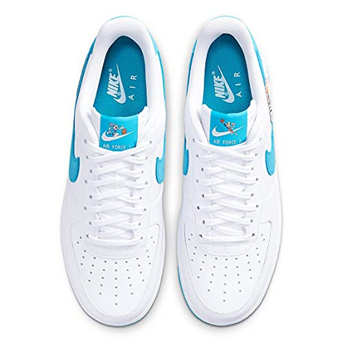 Nike Men's Air Force 1 Low Space Jam Tune Squad, White/Light Blue Fury/White, 10