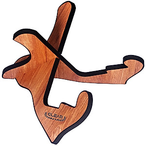 GLEAM Guitar Stand - Universal Wooden for Acoustic Electric Guitar and Bass X-Frame Style Portable String Instrument Holder with Soft Foam Covering