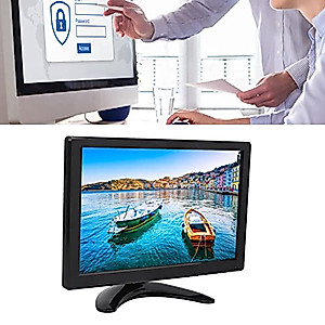 HD Monitor, 10.1 Inch DVR Monitor Screen TFT LED Multiinput Interface for Laptop (US Plug)