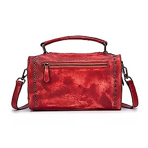 TFIIEXFL Ladies Vintage Leather Crossbody Bag Ladies Vintage Large Capacity Tote Bag (Color : Black, Size : 26cm-16cm-17cm)