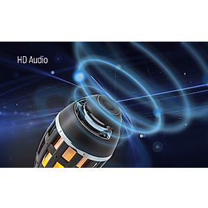 Eternal Home Collection Tiki Torch with Wireless Stereo Speaker | Portable Flame Table Lamp with HD Audio and Enhanced Bass, Black