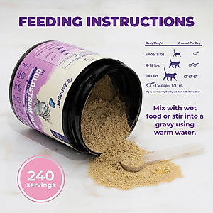Zenapet Cat Colostrum Plus Superfood Supplement, 240 Day Supply Bovine Colostrum Powder, Cat Probiotic for Immune Support, Digestive Health, Allergy Relief, Joint Support, and Skin/Coat Health