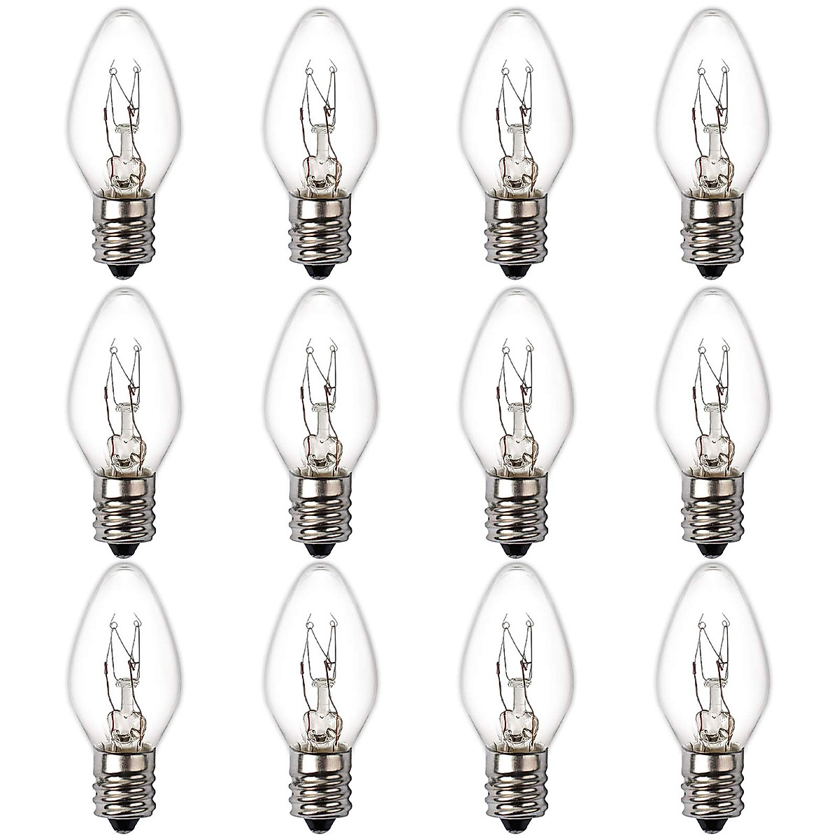 15 Watt Himalayan Salt Lamp Bulbs, 12Pack Dimmable Night Light Bulbs with E12 Base, Rock Salt Lamp Bulbs for Salt Lamps, Scentsy Warmer Wax Diffuser, Candle Warmers