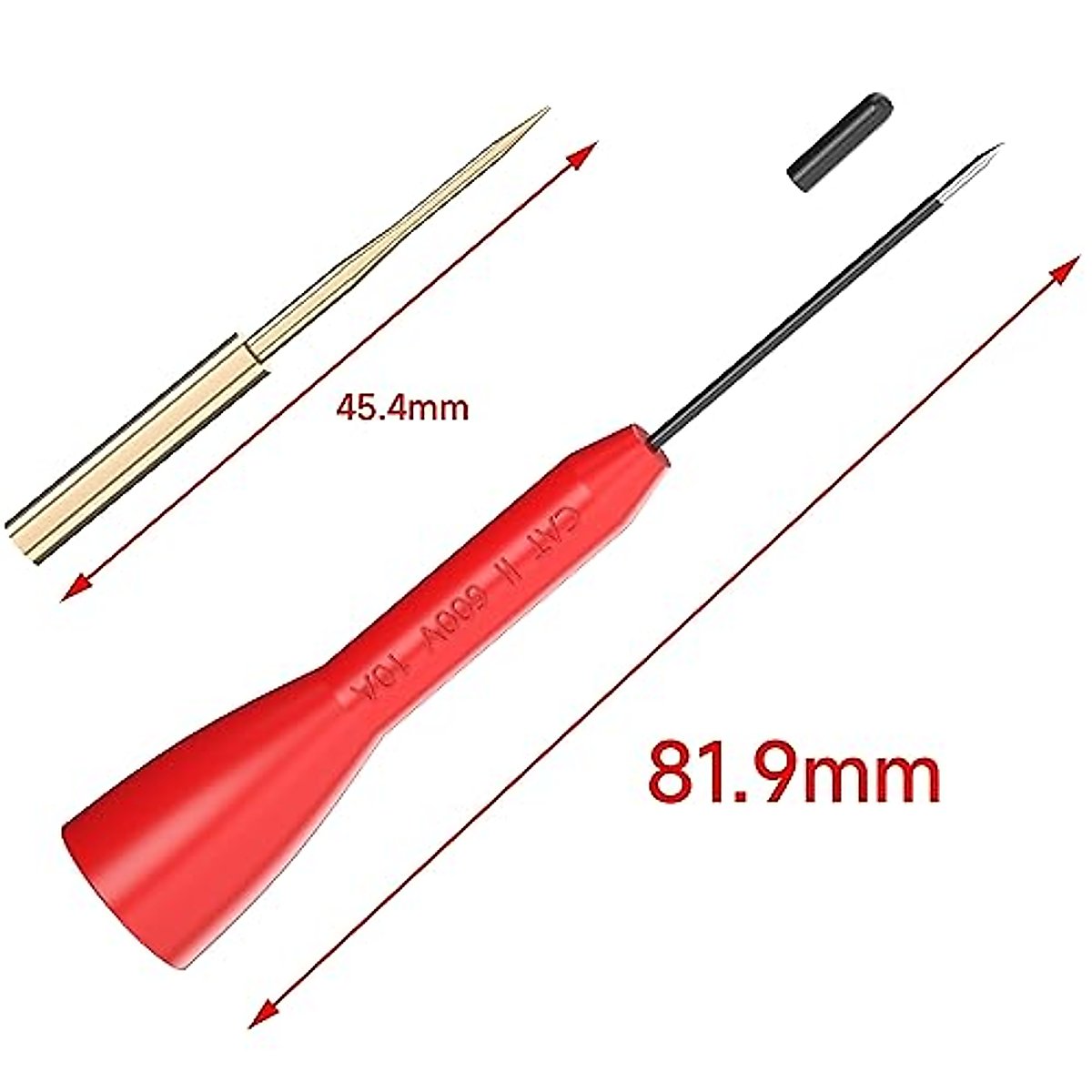 Goupchn Test Probe Set 4PCS 600V/10A Non-Destructive Back Probes and 4PCS Gold-Plated Precision Sharp Probes for 2mm Multimeter Leads Electrical Testing
