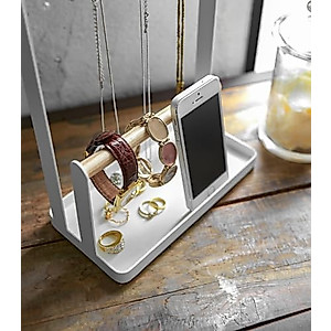 YAMAZAKI home 2311 Accessory Stand-Jewelry Holder & Organizer Storage, One Size, White