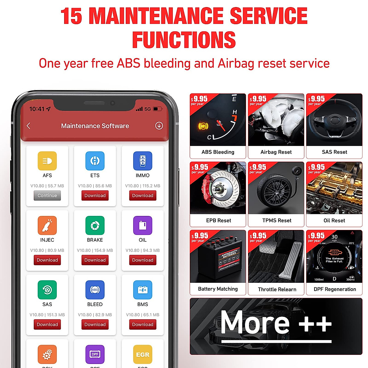 THINKCAR Thinkdiag Mini Full System Bluetooth OBD2 Scanner, ABS SRS TPMS BMS AC Transmission Car Diagostic Scan Tool Airbag Engine Code Reader with SAS ABS Bleeding 15 Reset Service
