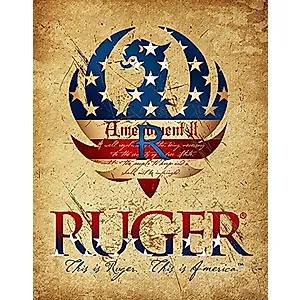 Desperate Enterprises Ruger - 2nd Amendment Tin Sign - Nostalgic Vintage Metal Wall Decor - Made in USA