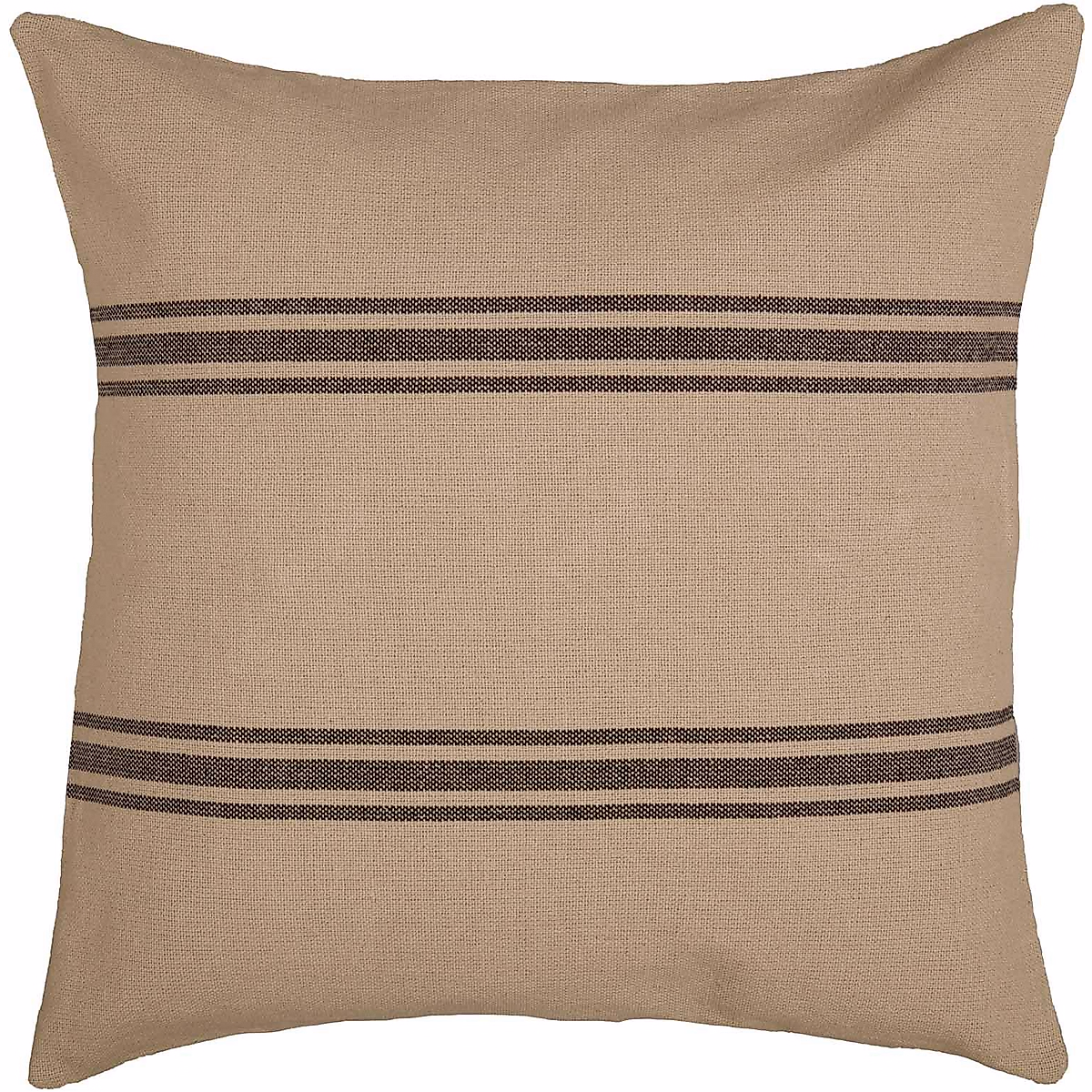 Piper Classics Mill House Stripe Black Chair Pad, 16" L x 16" W, Farmhouse Primitive Grain Sack Stripe Fabric Stuffed Chair Cushion, Beige & Black