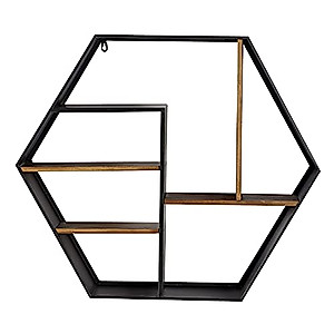 Deco 79 Wood 5 Shelves Wall Shelf, 30" x 7" x 26", Black