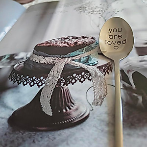 You Are Loved Gifts Spoon for Women Men Coffee Tea Gift for Grandma Husband Christmas Birthday Gifts for Mom Wife Romantic Gifts for Boyfriend Girlfriend Ice Cream Spoons