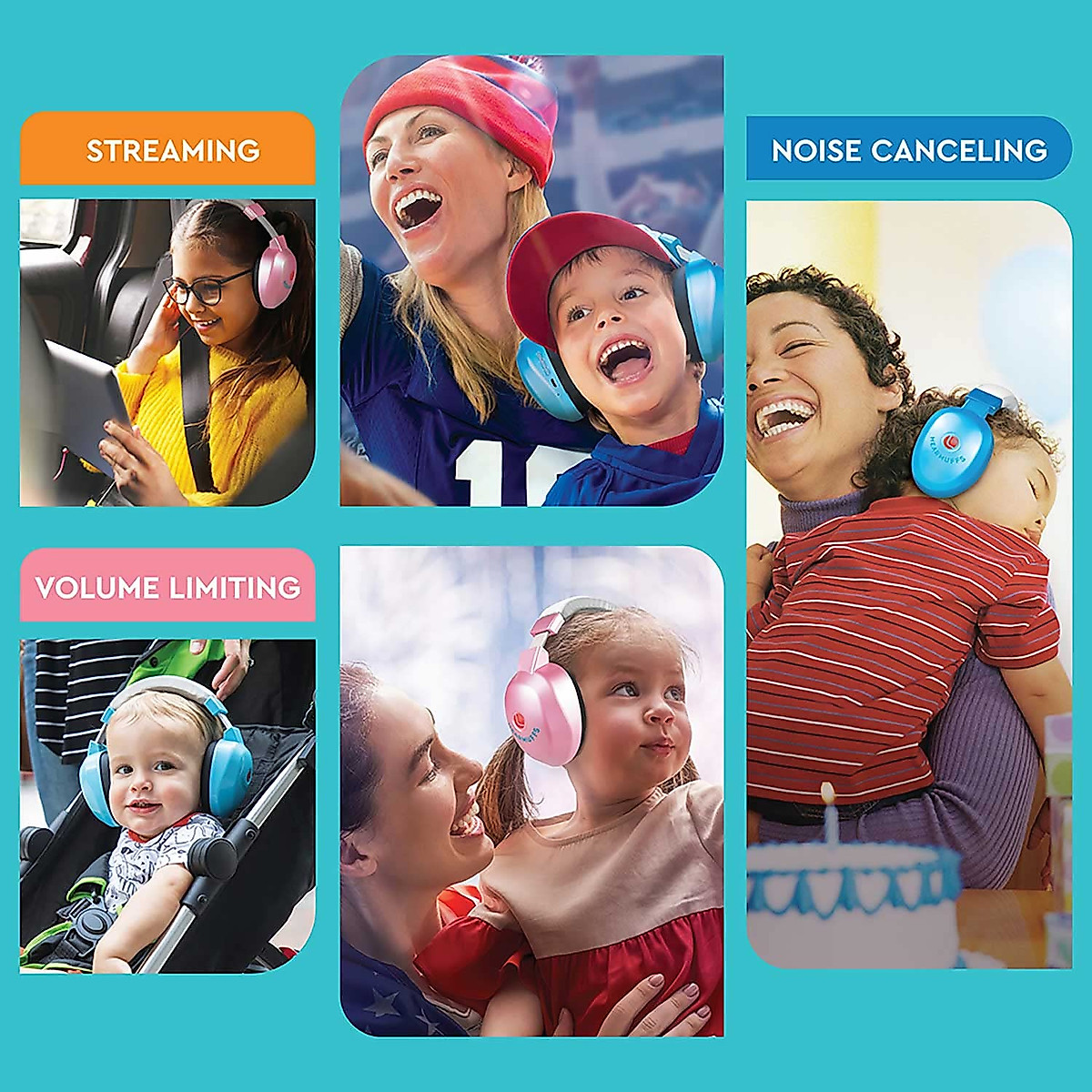 Lucid Audio Wireless HearMuff - Hearing Protection Earmuffs for Babies, Infants or Toddlers - Bluetooth Sensory Headphones for Autism, Fireworks, Sporting Events, and Concerts for Kids ages 0-4 (Pink)