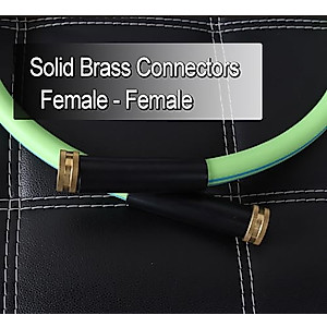 Atlantic Female to Female Heavy Duty Garden Hose 5/8 Inch x 5 Foot Green Water Hose Short Connection Leader Hose (5FT Female-Female)