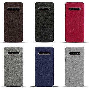 Grandcase LG V60 ThinQ 5G Case,Ultra-Thin Felt Cloth Anti-Fingerprint Shock Absorber Protective Cover for LG V60 ThinQ 5G 6.8" -Dark Grey