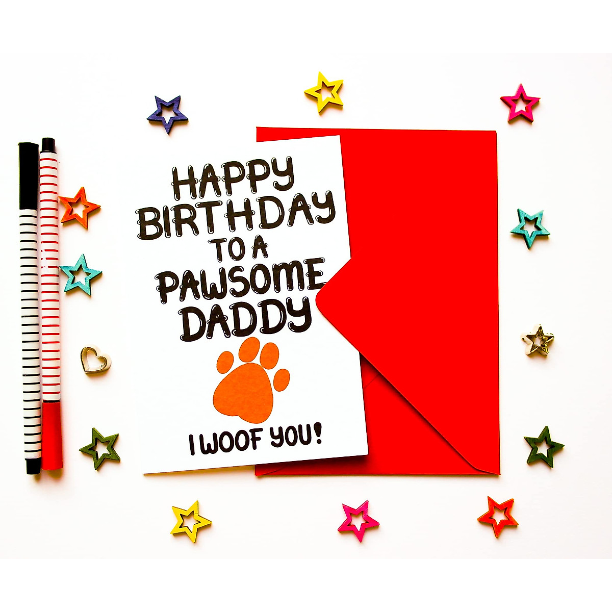 Pawsome Daddy Birthday, Dog Dad Birthday Card, Cute Birthday Card For A Dog Daddy From Dog, Pet Owner Fur Baby