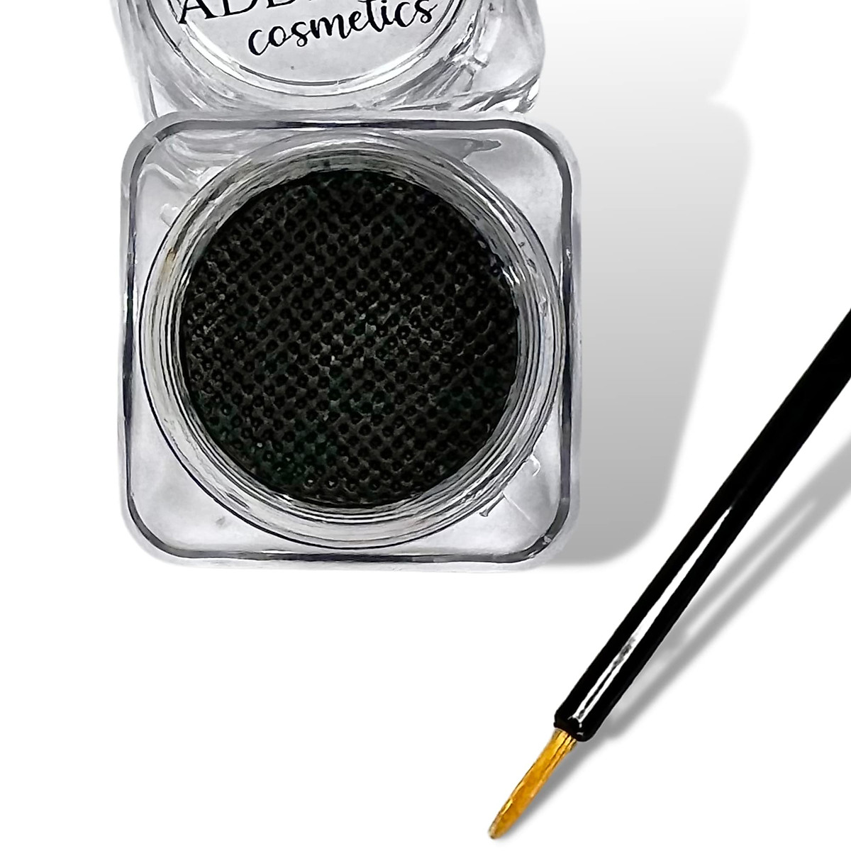 Cake Eyeliner with Applicator Brush - Water Activated Dry Pressed Eyeliner - Long-Lasting, Vibrant Color, Smudge Resistant - Vegan Cruelty Free Paraben Free (Matte Black)
