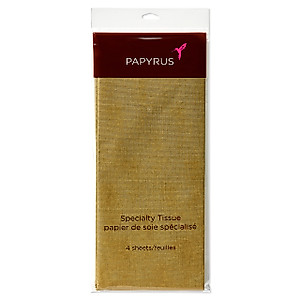 Papyrus 4 Sheets Gold Tissue Paper for Valentines, Birthdays, Crafts, DIY and More