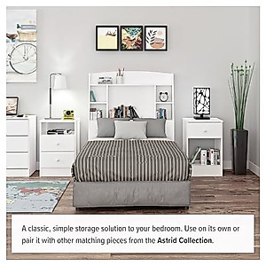 Prepac Astrid Simplistic 4-Drawer Dresser for Bedroom, Functional Bedroom Dresser Chest of Drawers 18.25" D x 30" W x 34" H, White, WDBR-0401-1