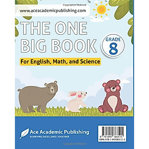 The One Big Book -Grade 8: for English, Math, and Science: Black and White Edition