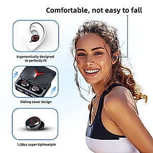 Wireless Earbuds Bluetooth Headphones 5.3 Noise Cancelling Earphones 66Hrs Playtime with Wireless Charging Case Waterproof HiFi Sound in Ear Headset for Sport Running Workout Black