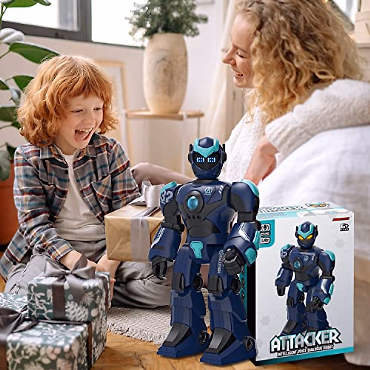 FUUY Large Smart Robot Toy for Boy and Girls 17inch Interactive Robots Kids Toys with Voice Control & Gesture Sensing Programmable Music LED Dance Moonwalk Birthday Gift Present Kid 3 4 5 6 7 8-12