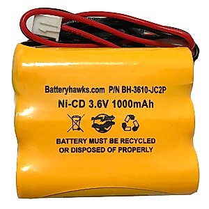 KRH15/51 KRH-15/51 JLEU9 3.6v1000mAh OSA107 A5289-1 3.6v 1000mAh Ni-CD Battery Pack Replacement for Emergency/Exit Light