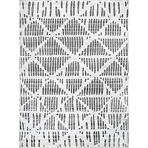 nuLOOM Truly Abstract Diamonds Area Rug, 8' x 10', Light Grey