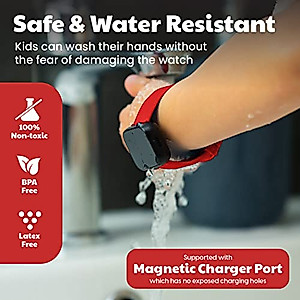 Potty Training Watch for Kids V2 – A Water Resistant Potty Reminder Device for Boys & Girls to Train Your Toddler with Fun/Musical & Vibration Interval Reminders with Potty Training eBook (Red)