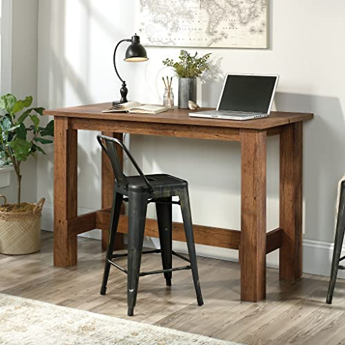 Sauder Boone Mountain Counter Height Dining Table, L: 25.59" x W: 55.12" x H: 35.39", Vintage Oak Finish