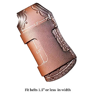 COHOMELARS Leather Pocket Knife Sheath for 4'' Folding Knife,Horizontally Carry Small Leather Knife Pouch Belt Loop,EDC Leather Knife Snap Case,Knife Holster Brown