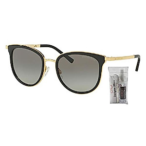 Michael Kors MK1010 ADRIANNA I Square 110011 54M Black/Gold/Grey Gradient Sunglasses For Women + BUNDLE with Designer iWear Eyewear Kit
