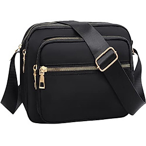 Nylon Crossbody Bags for Women,Small Black Crossbody Purse,Satchel Bags Tote Handbags for Women,Clearance,Satchel Purses(black)