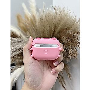 Cute Case Design for Apple AirPods Pro Anime Animal Cool Kawaii Cover Silicone Shell Anti-Fall Cases for AirPods Pro 2019 with The Carabiner for Men Women (Airpods Pro, Cute Piggy)