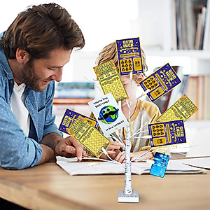 NEEDOMO Money Tree Gift Holder, 24" 2FT Lighted Birch Trees with LEDs, Battery Powered Timer with 12 Clear Clips Card, for Christmas, Lottery Ticket, Memo, Birthday, Wedding, Photo, Graduation (White)