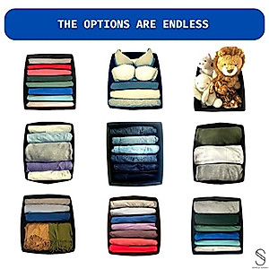 SIMPLE SUNDAY Adjustable Clothes Organizer for Folded Clothes | Pants and Jeans Organizer for Closet | Drawer Organizer for Clothing | Wardrobe Organizer |