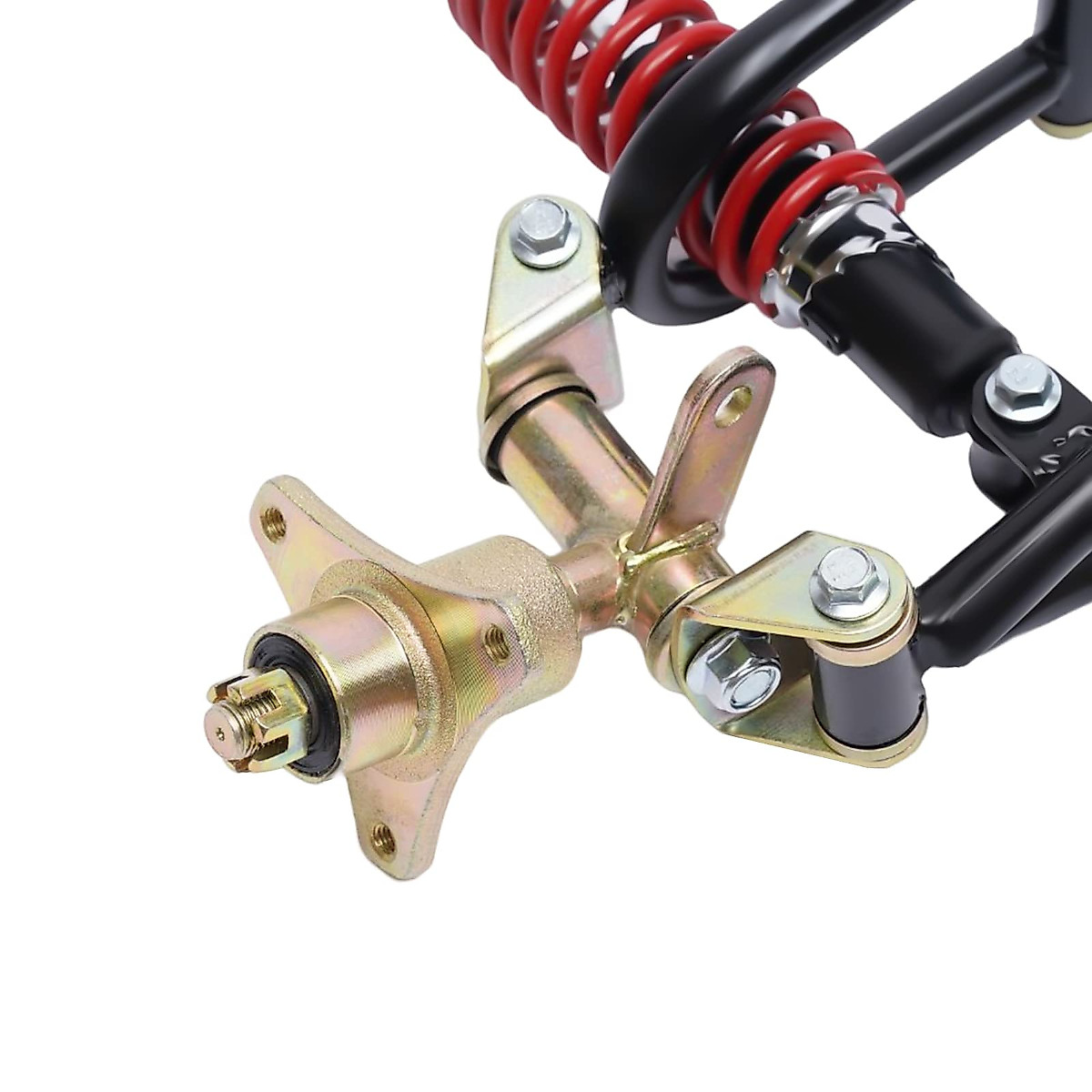 Front Suspension Arm Assembly Kit Upper/Lower Suspension Swingarm Assembly Suspension Shock Arm Upper&Lower Swingarm Steering Kit for DIY ATV Quad Bike Buggy Go Kart