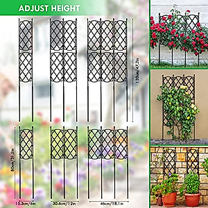 Garden Trellis for Climbing Plants Outdoor, 4FT Tall Plant Support Trellis Cage for Indoor Potted Plants, Plant Trellises Frame for Vines, Flowers, Vegetable, Rustproof Lattice Grid Panels for Rose